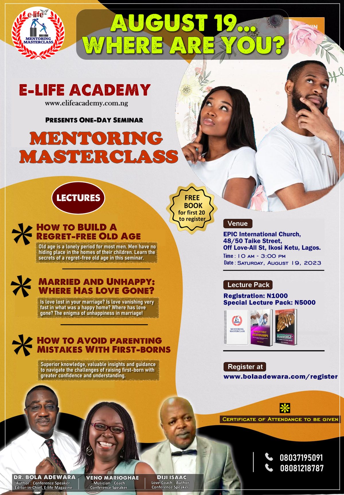 ACCOLADES FOR MENTORING MASTERCLASS … participants give kudos to organisers for waking Nigerians ...
